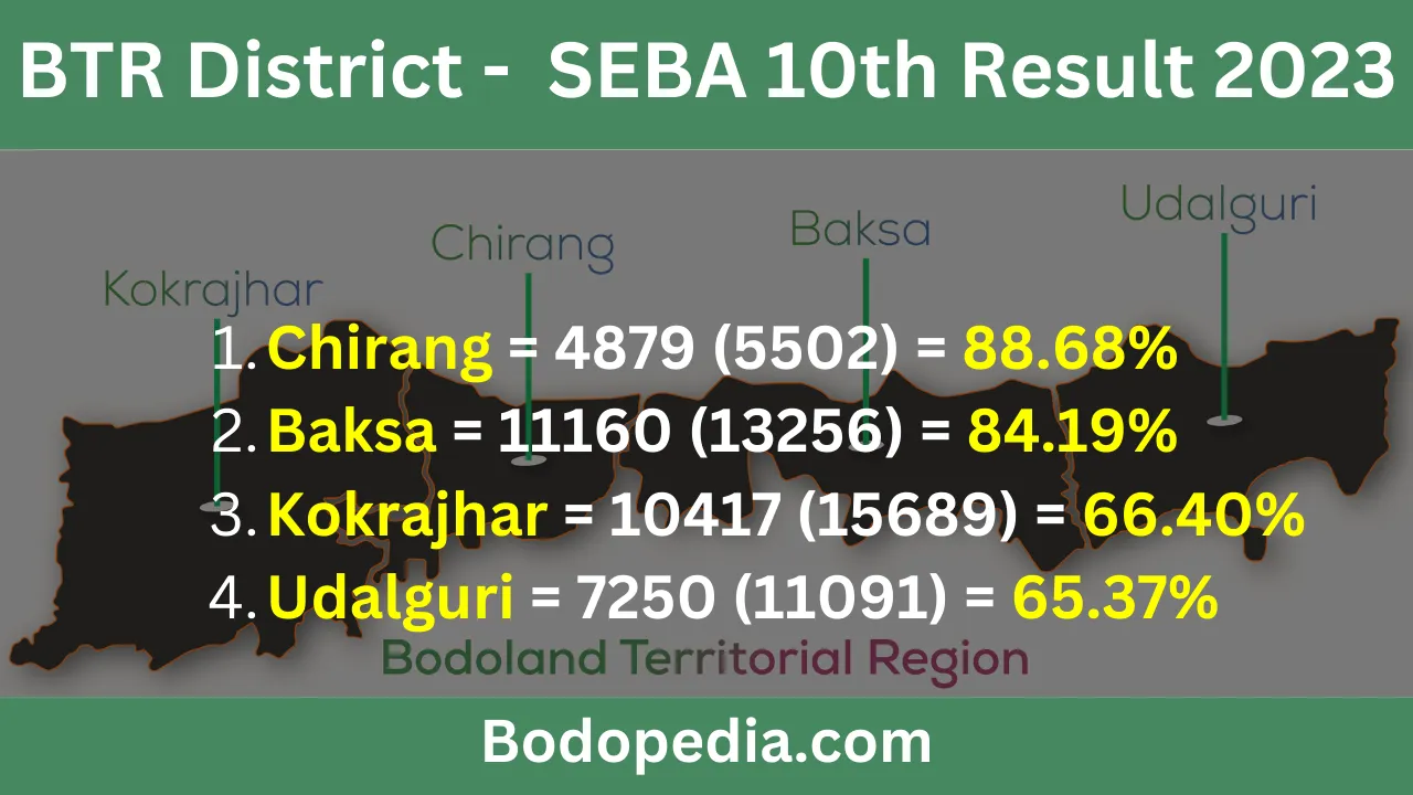 BTR District Wise SEBA 10th Result 2023 | Bodo Pedia