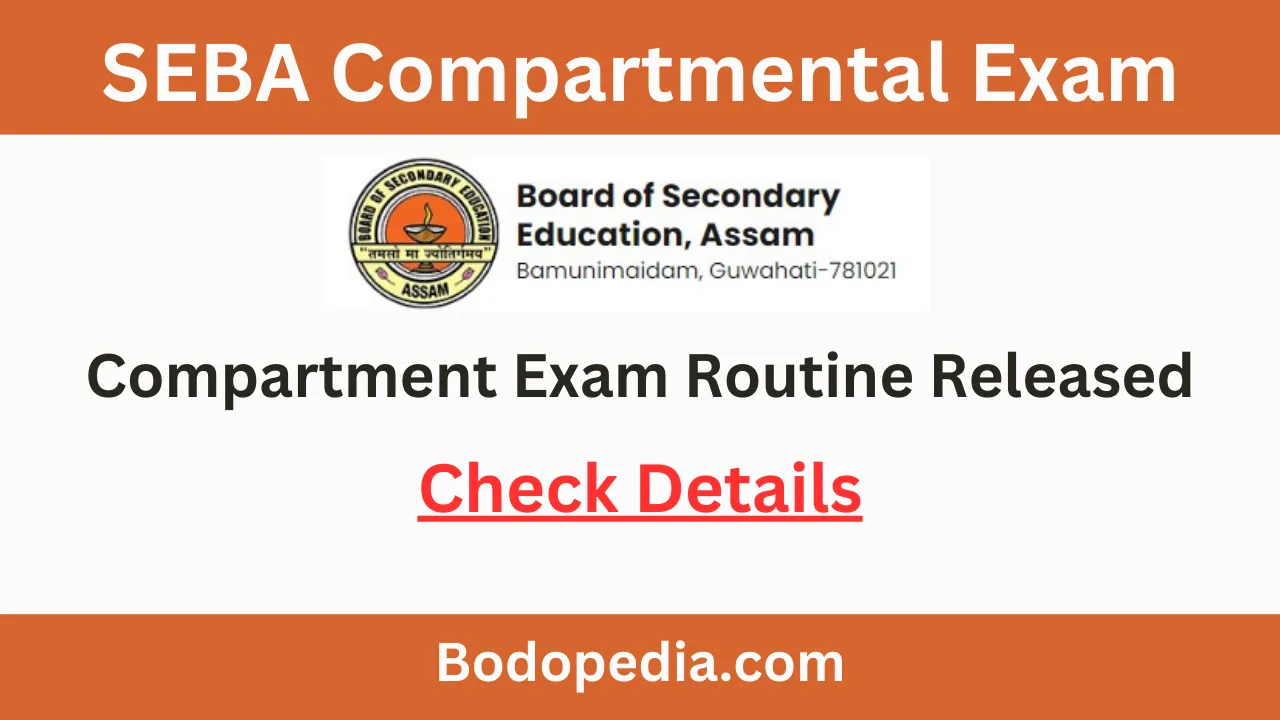 Assam SEBA HSLC Compartmental Exam Routine 2025 Declared | Bodo Pedia